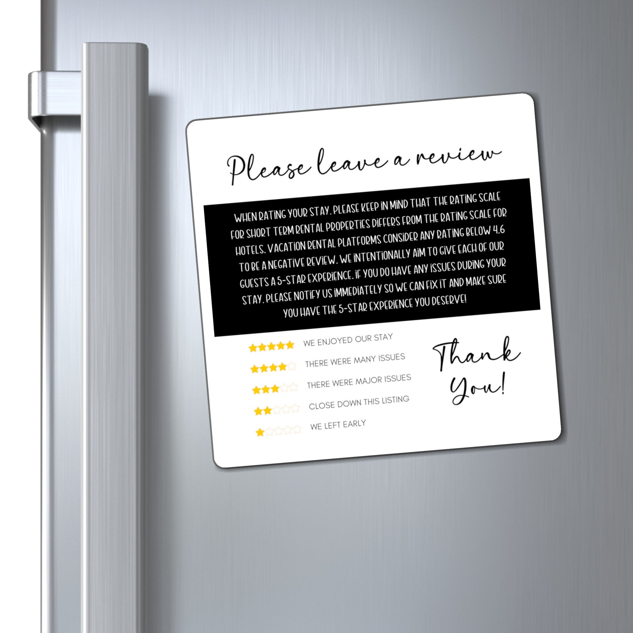 Review Magnet, Ratings Explained Magnet, Review Us Sign, Airbnb Review ...