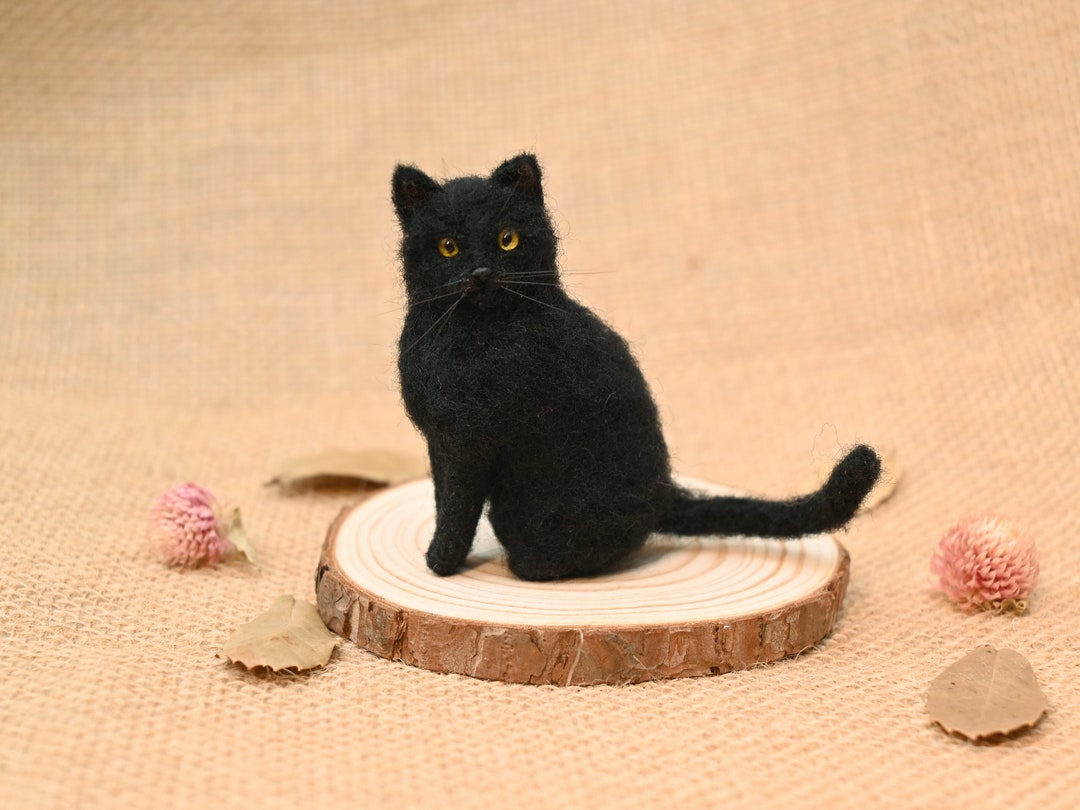 Mini Felted Wool Cat,felted Wool Crafts,felted Miniature,small Felted ...