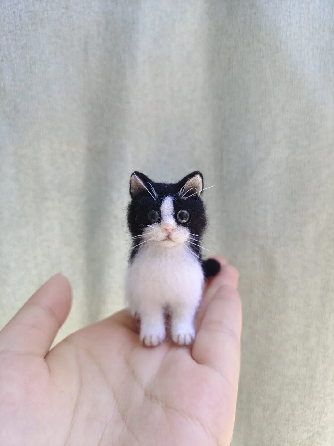 Mini Felted Wool Cat,felted Wool Crafts,felted Miniature,small Felted ...