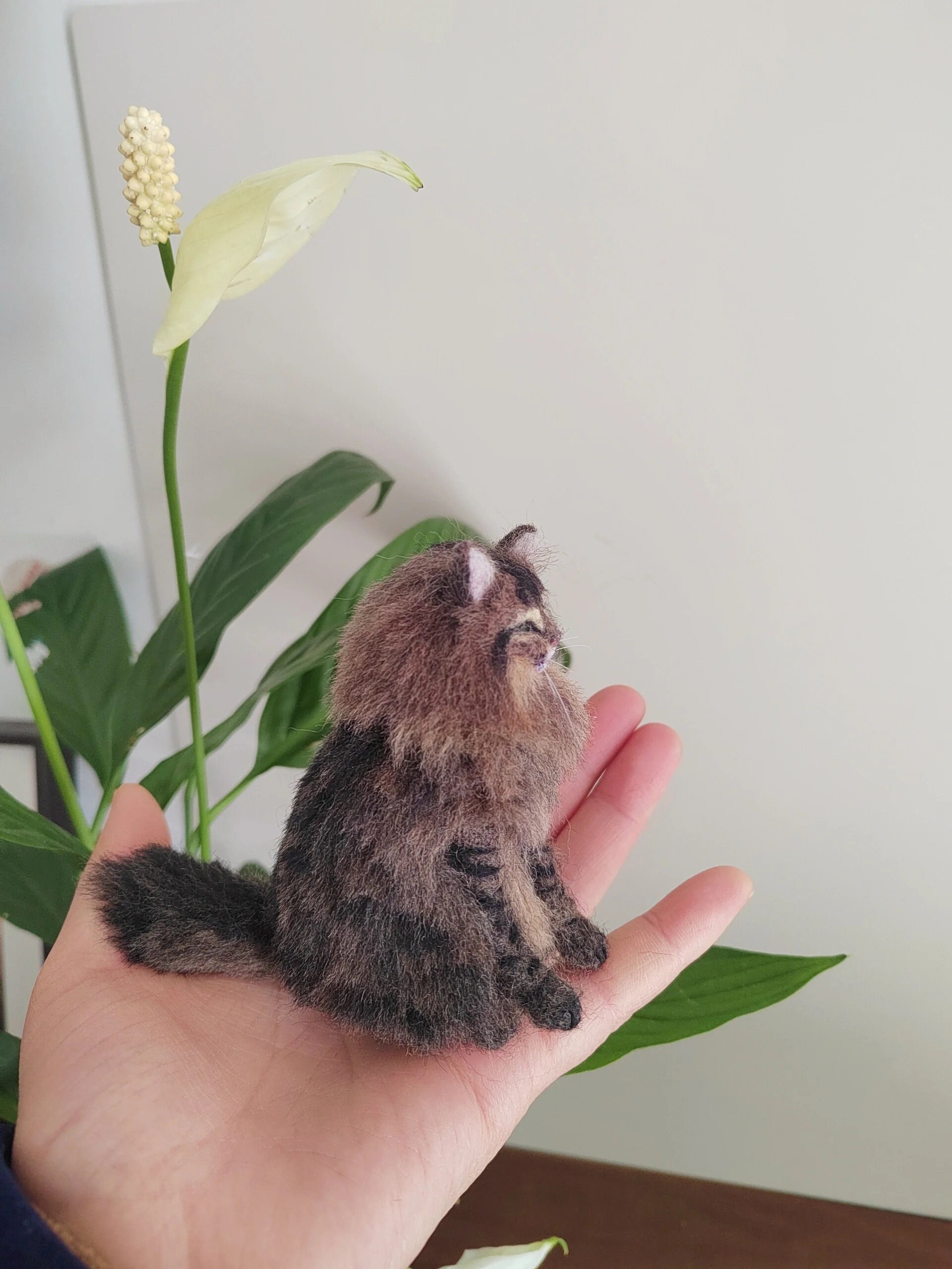 Mini Felted Wool Cat,felted Wool Crafts,felted Miniature,small Felted ...