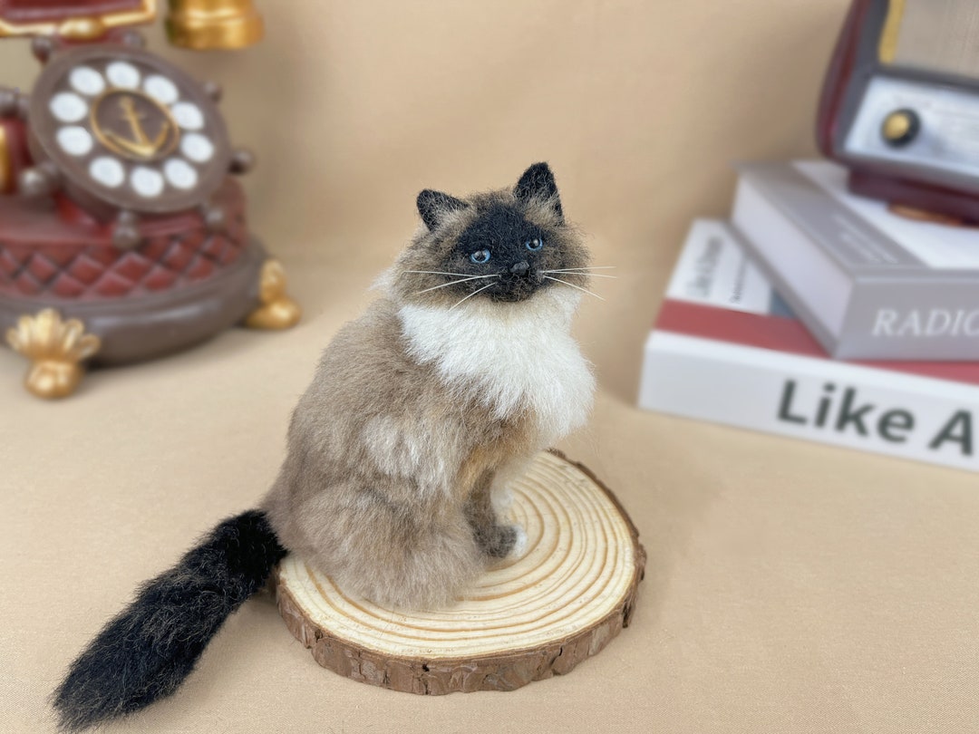 Mini Felted Wool Cat,felted Wool Crafts,felted Miniature,small Felted ...