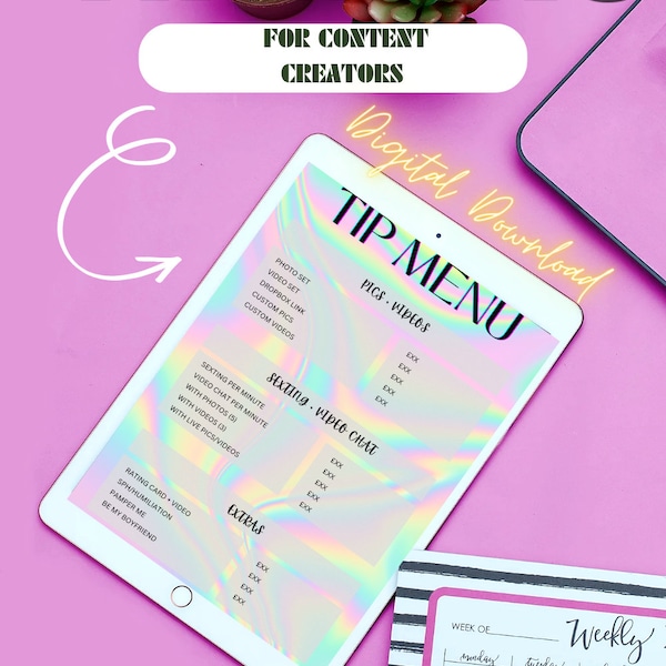 Onlyfans Tip Menu Template - Etsy
