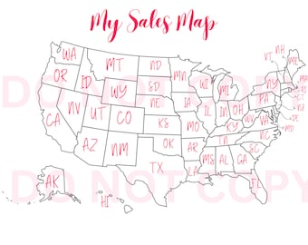 United States Sales Map / Printable Sales Map / PDF/ Business - Etsy