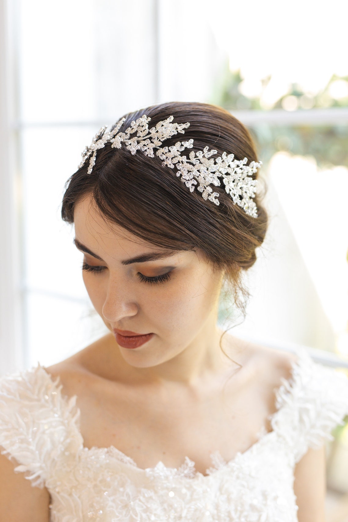 Leaf and Pearl Bridal Headband, Bridal Wedding Headband Tiara, Bridal ...