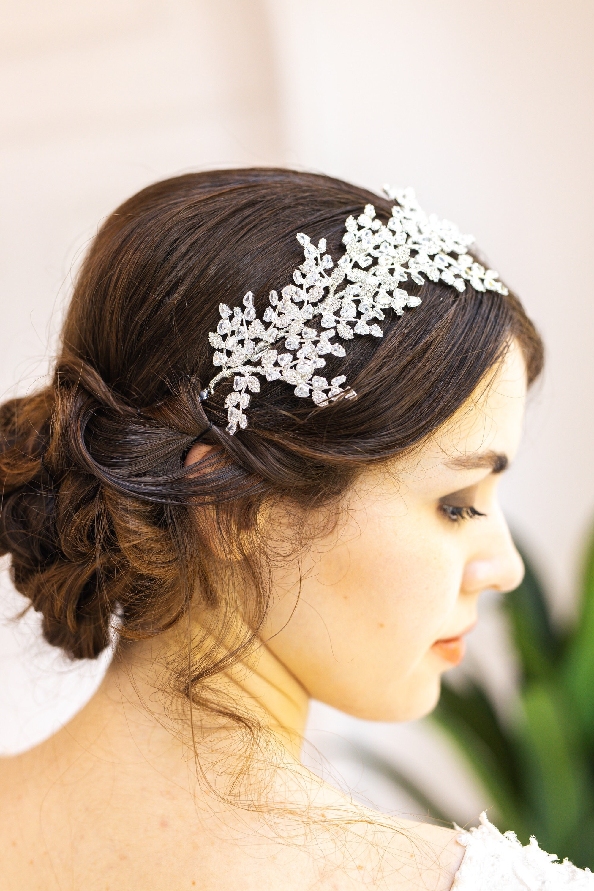 Leaf and Pearl Bridal Headband, Bridal Wedding Headband Tiara, Bridal ...