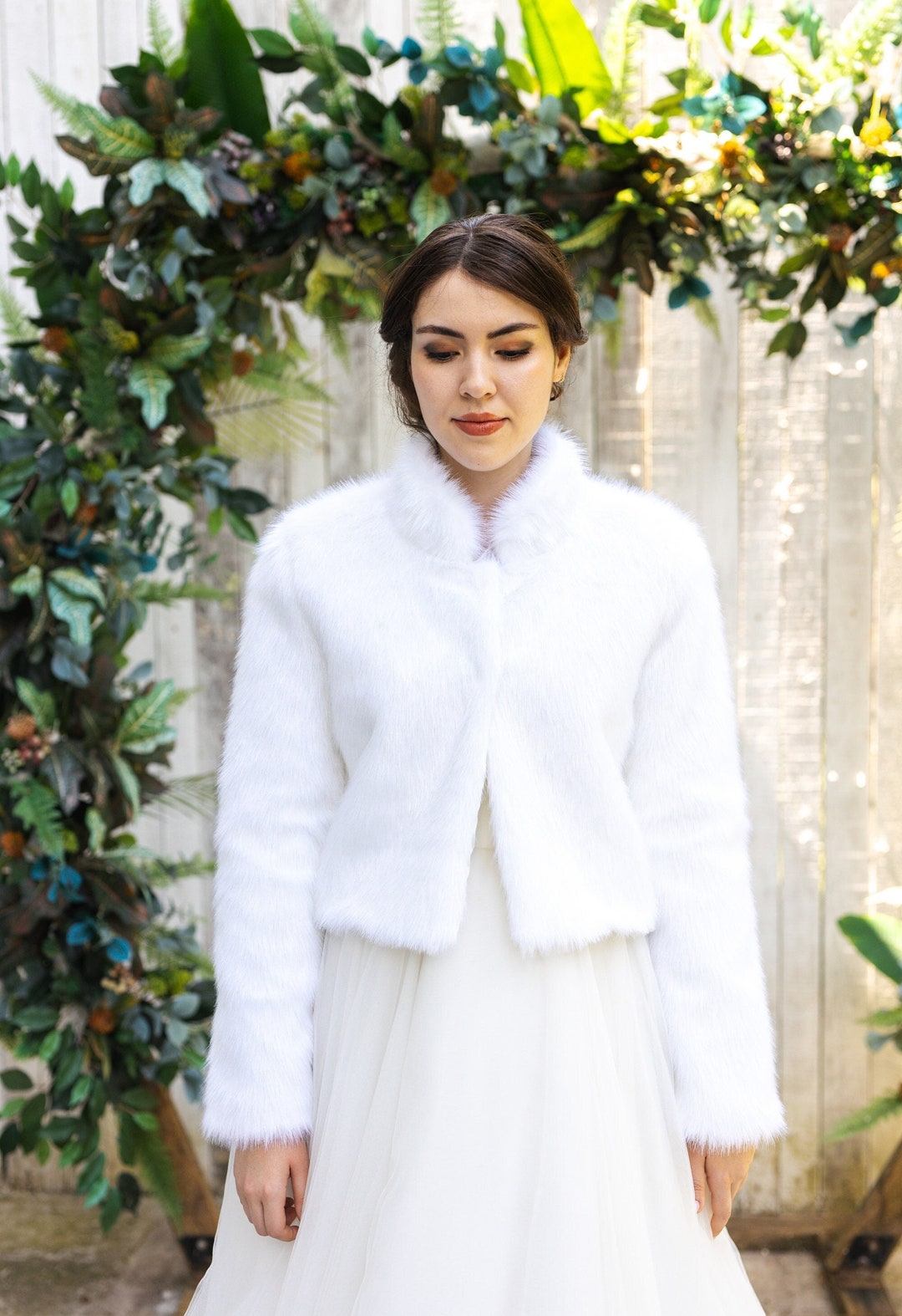 Bridal Soft Long Sleeve Heater Faux Fur Etol, Baby Collar Princess ...