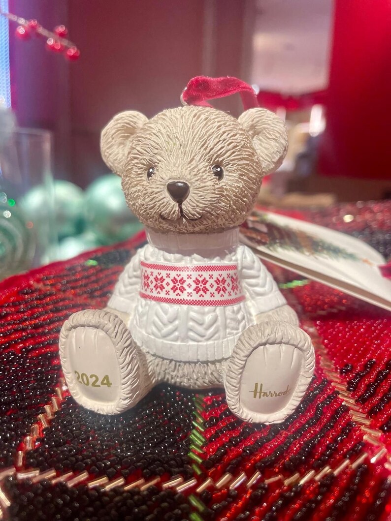 Harrods 2024 Resin Christmas Bear Tree Decoration Noah Bear - Etsy