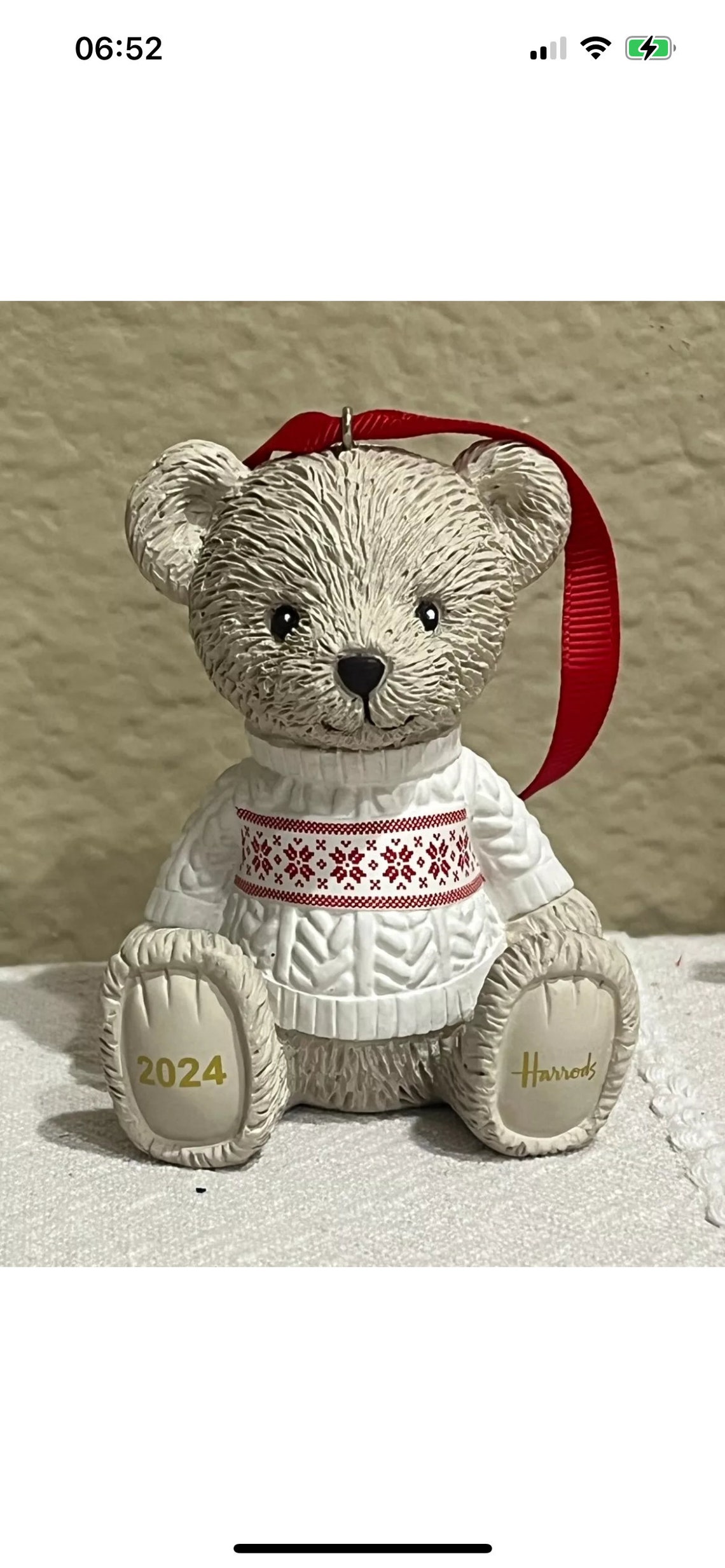 Harrods 2024 Resin Christmas Bear Tree Decoration Noah Bear - Etsy