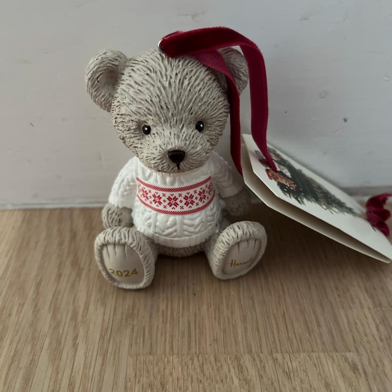 Harrods 2024 Resin Christmas Bear Tree Decoration Noah Bear - Etsy