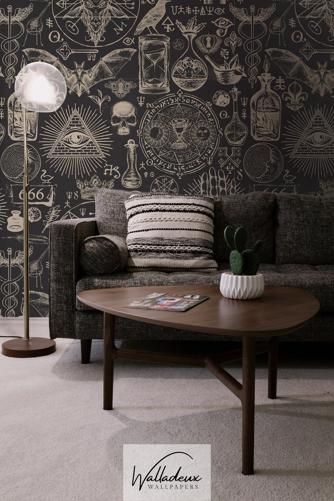 Chalkboard Alchemy Peel and Stick Wallpaper, Dark Academia Gothic Decor ...