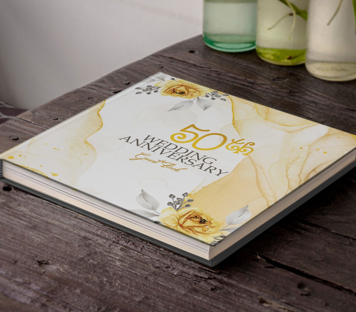 50th Anniversary Guest Book Golden Wedding Anniversary Memory Book 50th ...