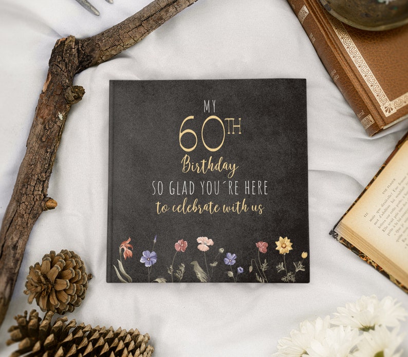60th Birthday Guest Book - 60th Birthday Gift for Him and Her - 60th ...
