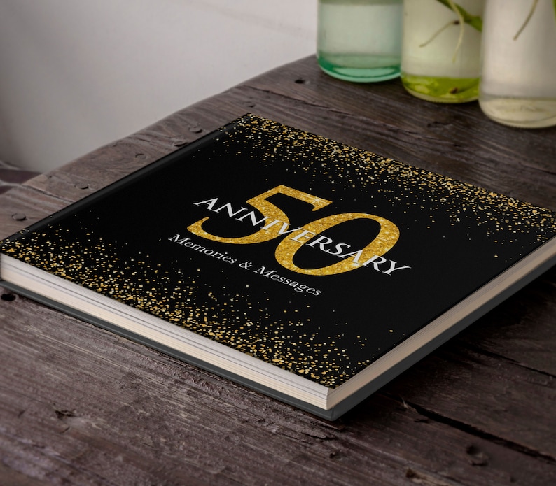50th Anniversary Guest Book Golden Wedding Anniversary Memory Book ...