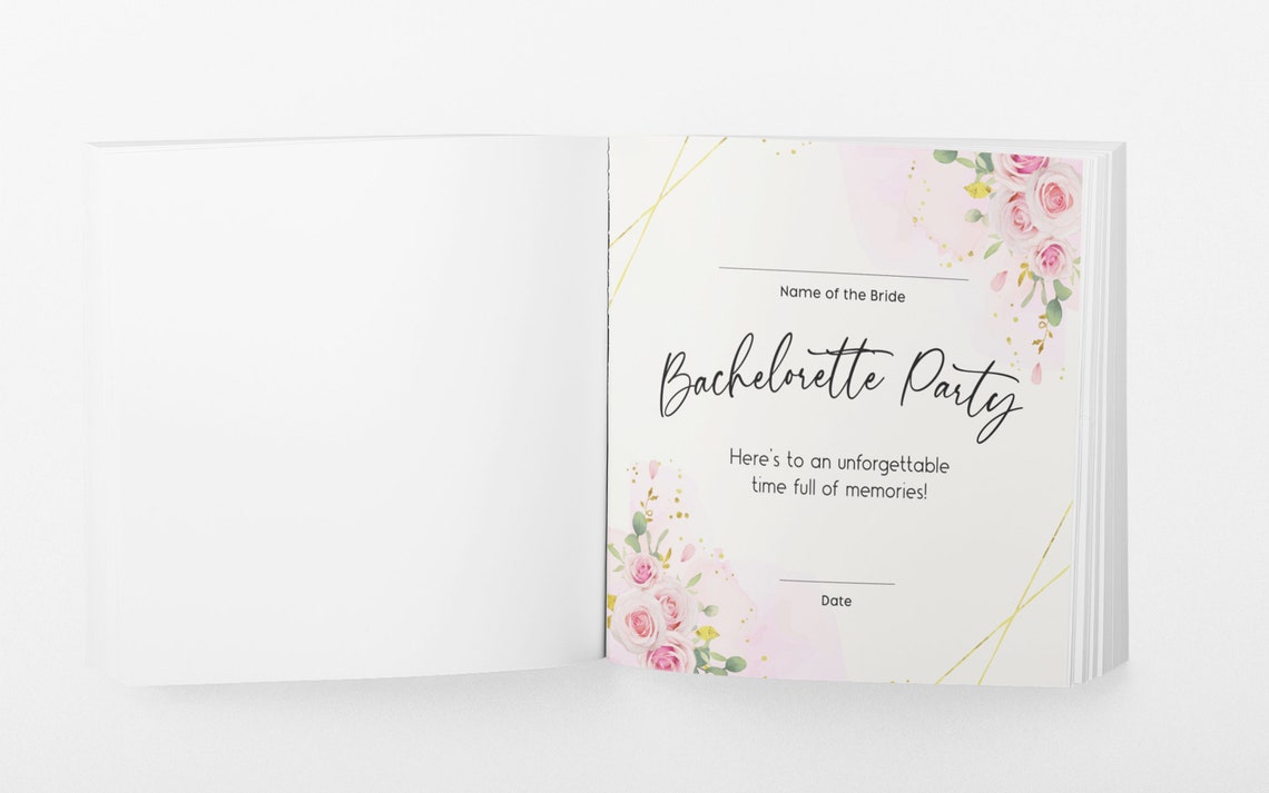 Bachelorette Guest Book Bridal Shower Keepsake for Memorable Hen ...