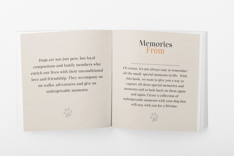 Dog Memory Book - for Dog Lovers and Owner Hardcover Pet Journal for ...