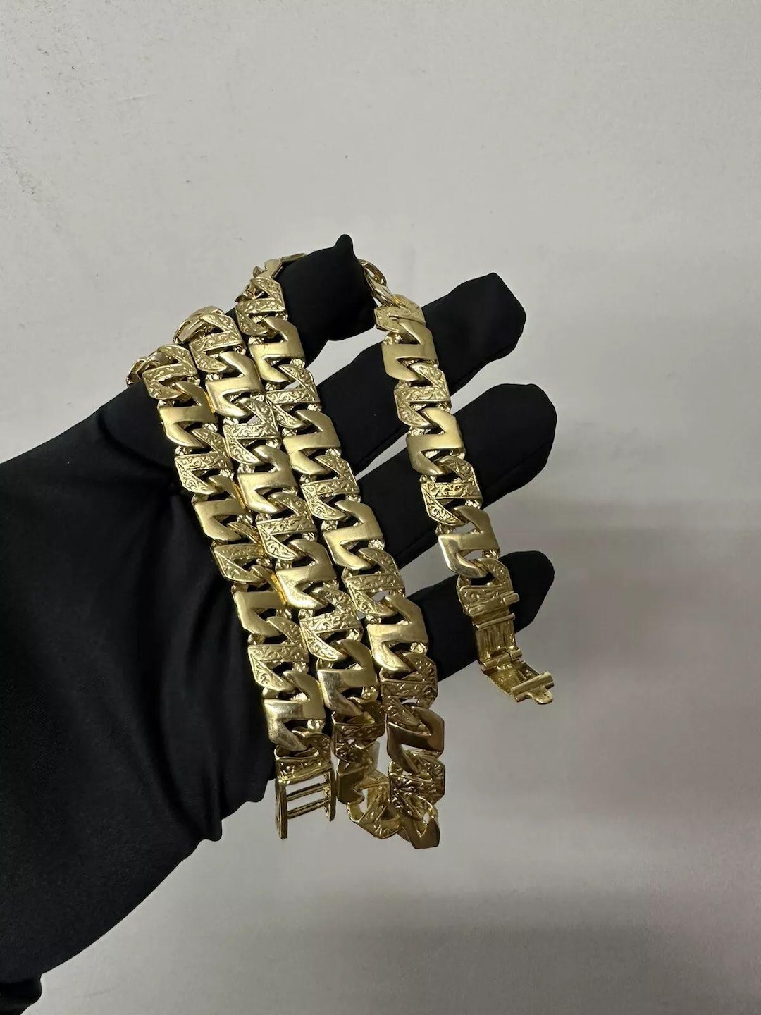 9ct Gold on Sterling Silver Chaps Curb Chain - Heavy UK Made 12mm - Etsy