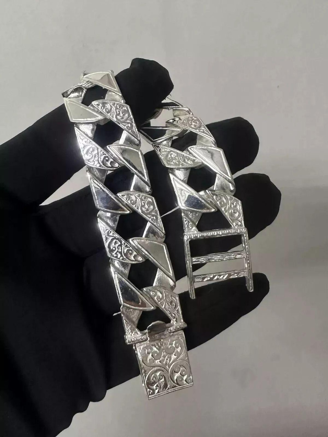 Silver Chaps Curb Bracelet Men’s Gents Heavy Solid 20mm Old School - Etsy