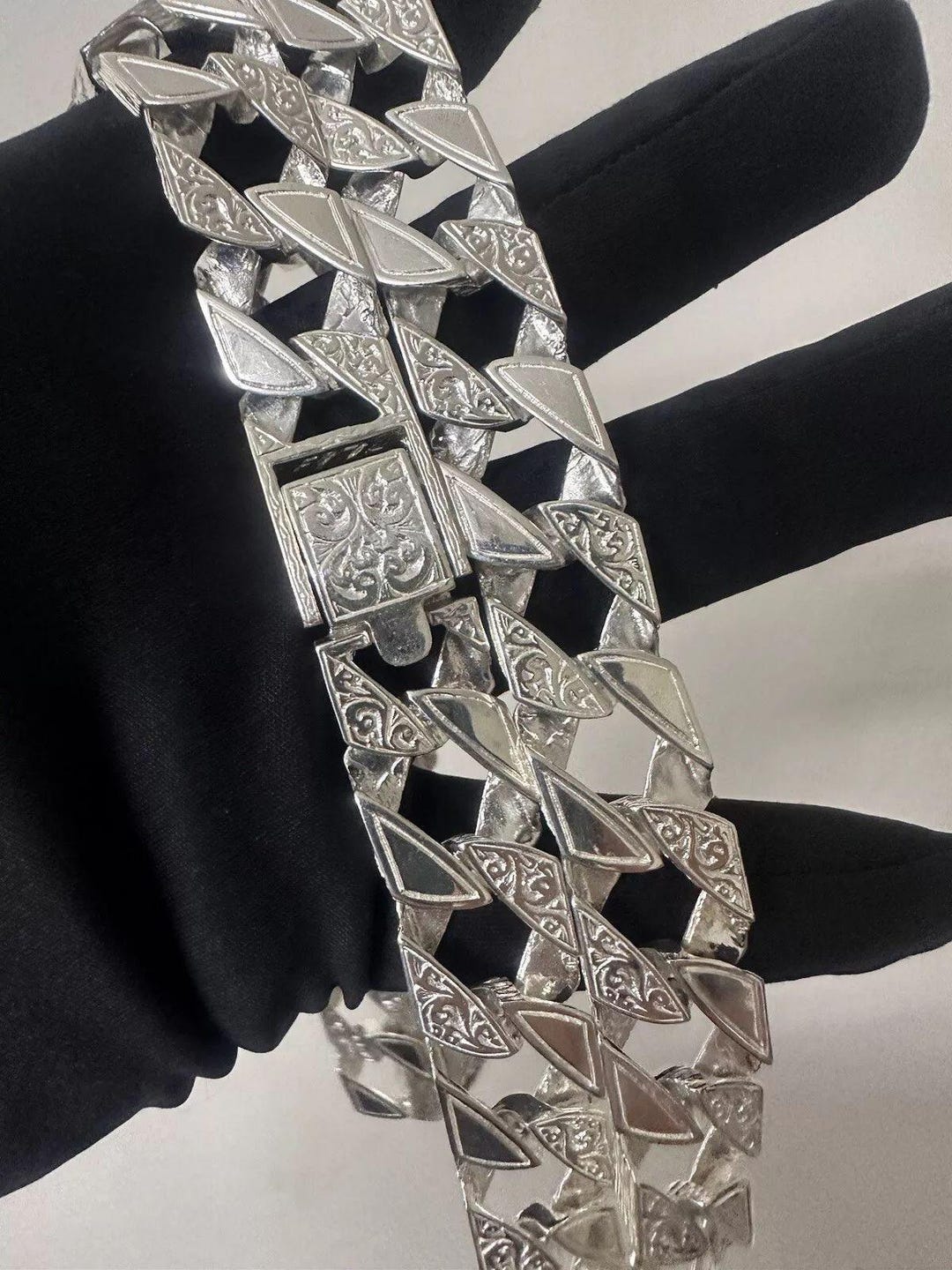 Sterling Silver Men’s Curb Chain 17mm Chaps Old School 925 UK Made - Etsy