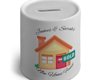 Personalised New Home Fund Ceramic Money Box Piggy Bank Savings Jar ...