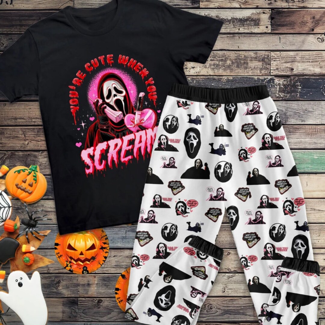 You're Cute When You Scream Ghostface Pajamas Set - Etsy Australia