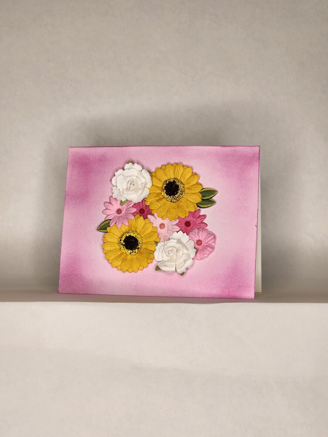 Floral 3D Paper Flower Bouquet Greeting Card for Mother's Day Spring ...