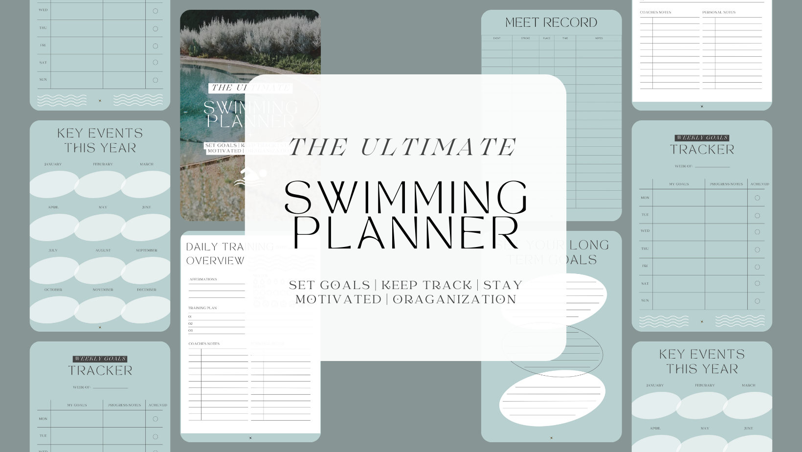 10+ Page Swim Training Bundle, Printable Swim Log, Digital Training ...