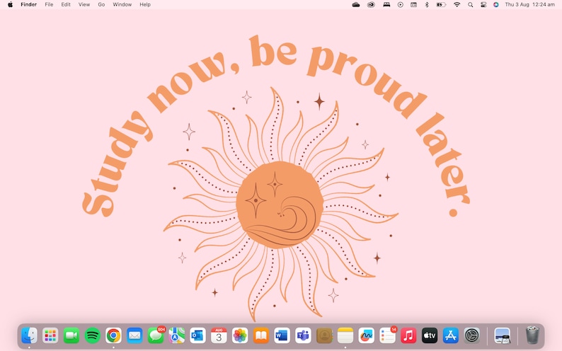 Pink 'study Now, Be Proud Later' Aesthetic Groovy Desktop Wallpaper ...