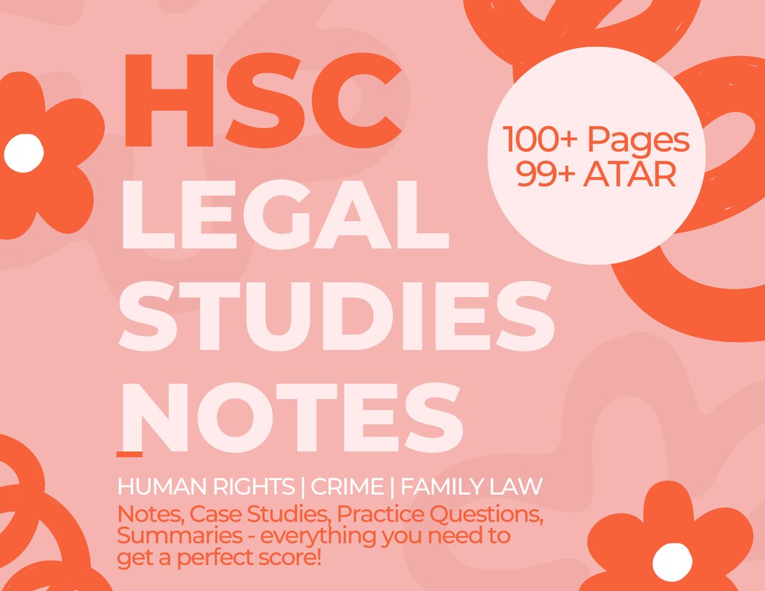 HSC Legal Studies Notes, Crime, Human Rights, Family Law | 100+ Pages ...