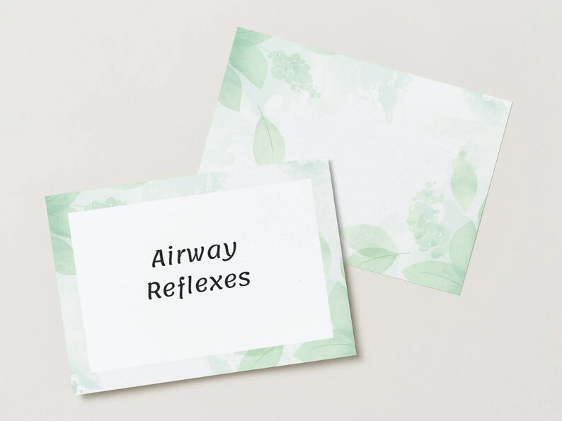Airway Reflexes - Essential Notes and Flash Cards - Etsy