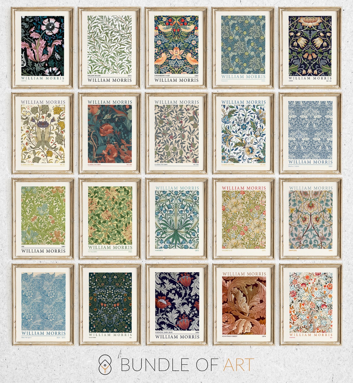 Set of 20 William Morris Print, Morris Wall Art, William Morris ...