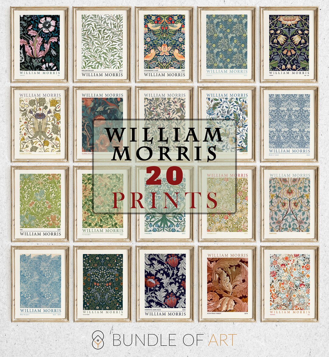 Set of 20 William Morris Print, Morris Wall Art, William Morris ...