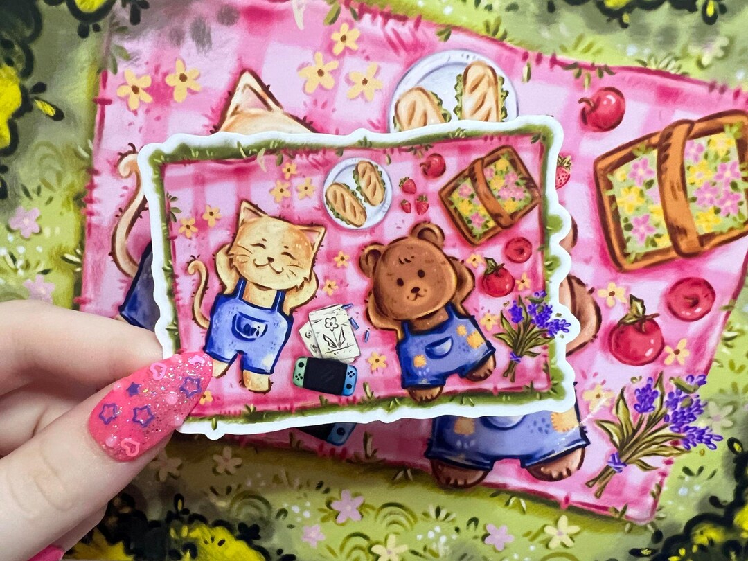 Picnic Glossy Vinyl Sticker | 7.8 X 5.3 Cm - Etsy