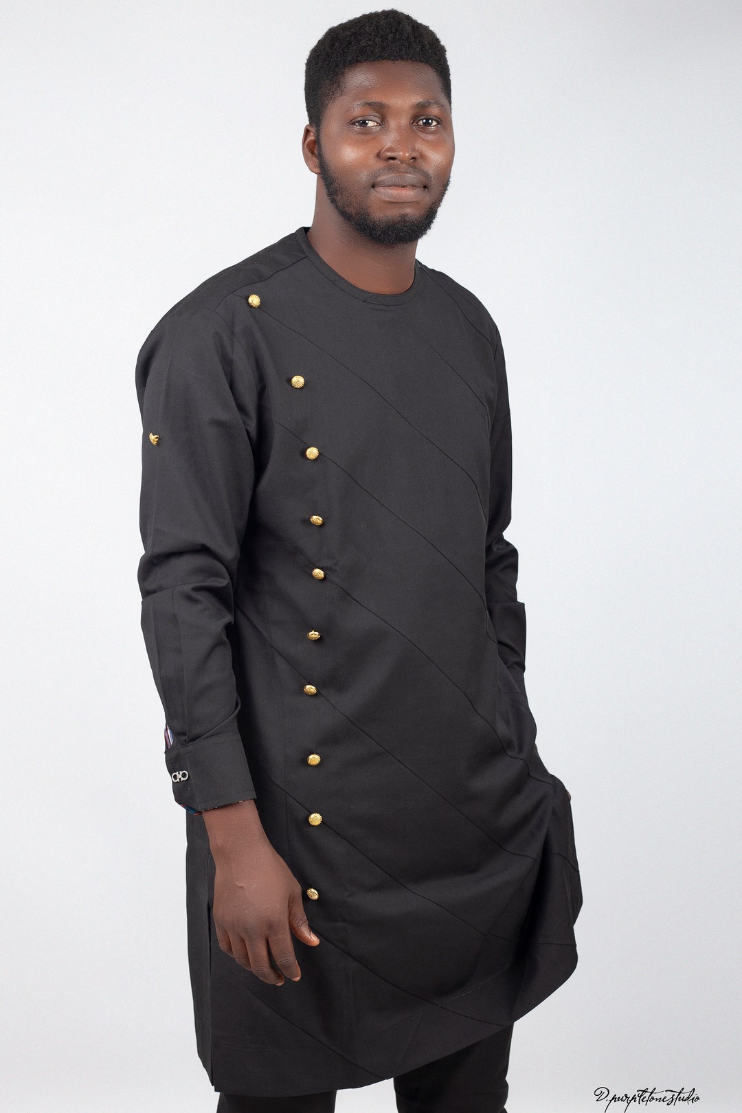 African Men Senator Suit Black Top Stitch Casual Outfit for Men Senator ...