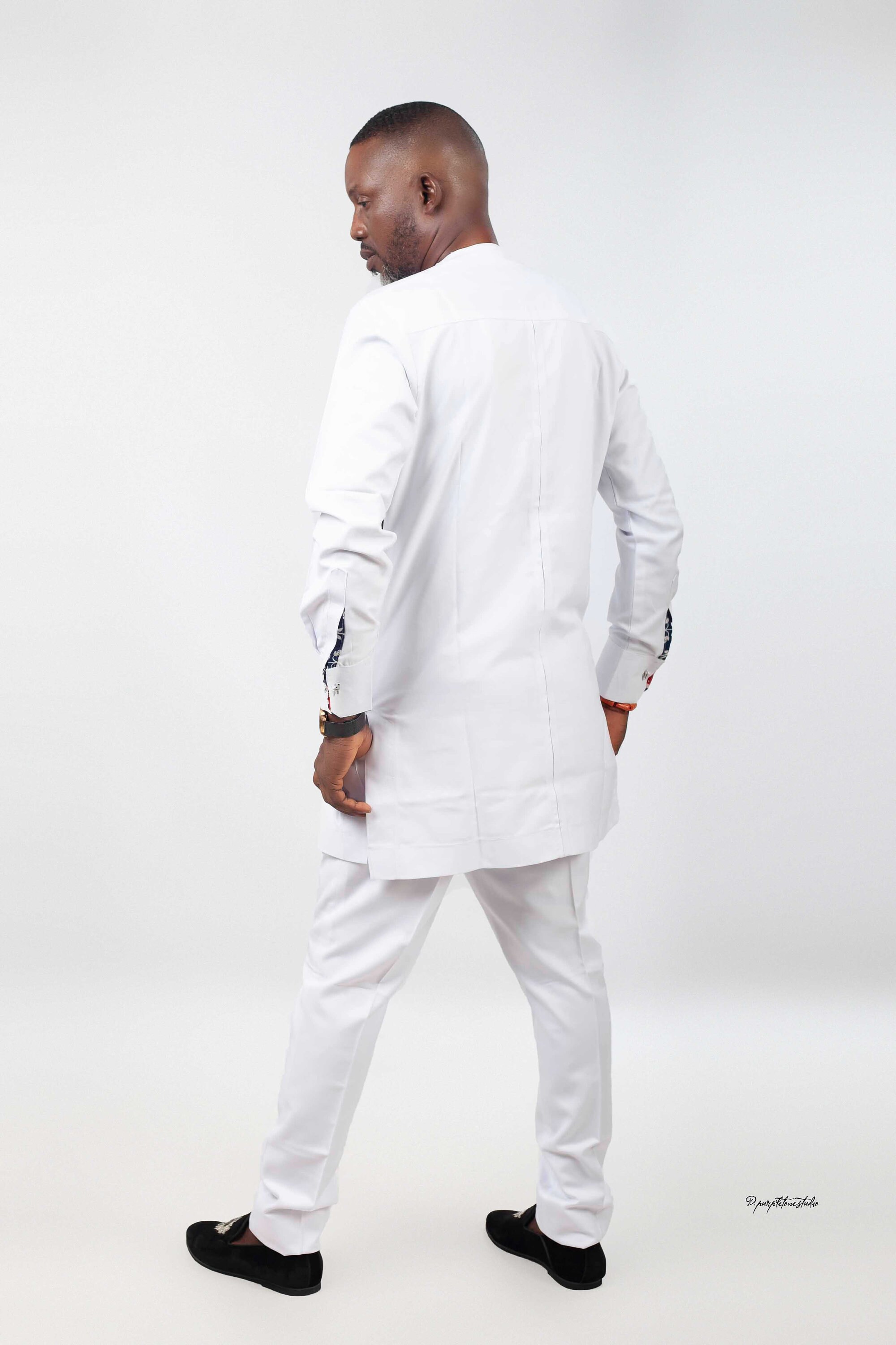 African Men Senator Suit White Senator Matching Pants Wedding Groomsmen ...