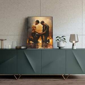 Gay Art Digital Print, Painting of Two Gay Men, LGBT, Queer Print Art ...