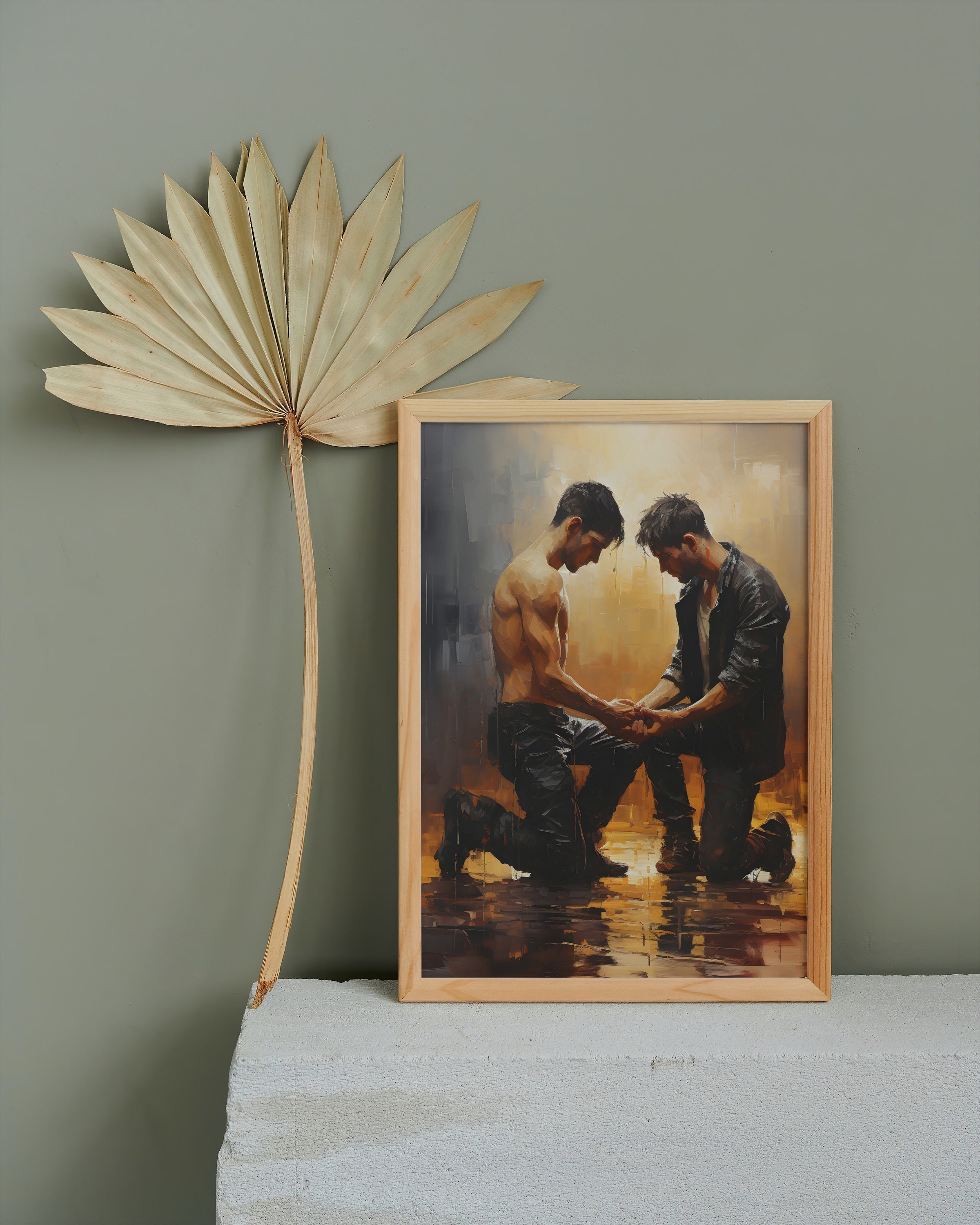 Gay Art Digital Print, Painting of Two Gay Men, LGBT, Queer Print Art ...