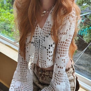 Crochet Filet Cardigan and Skirt PDF Pattern + Video Tutorial - Etsy