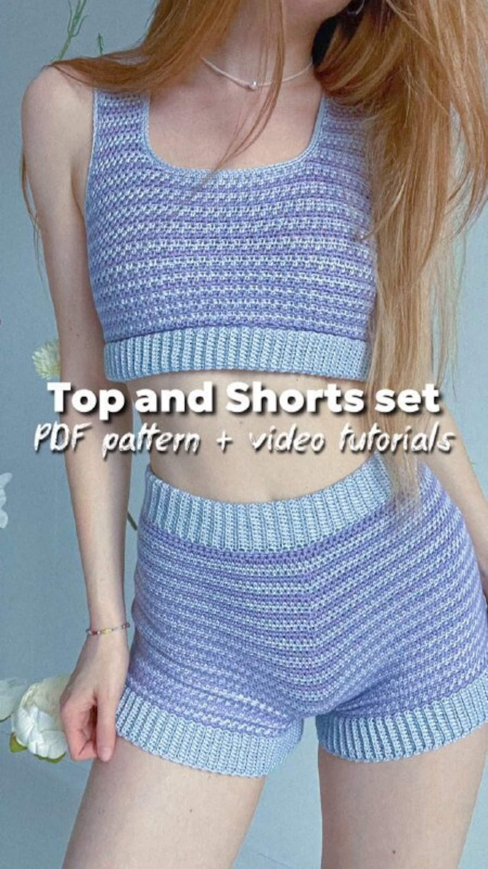 Crochet Top and Shorts Set PDF Pattern + Video Tutorial / 2 in 1! - Etsy