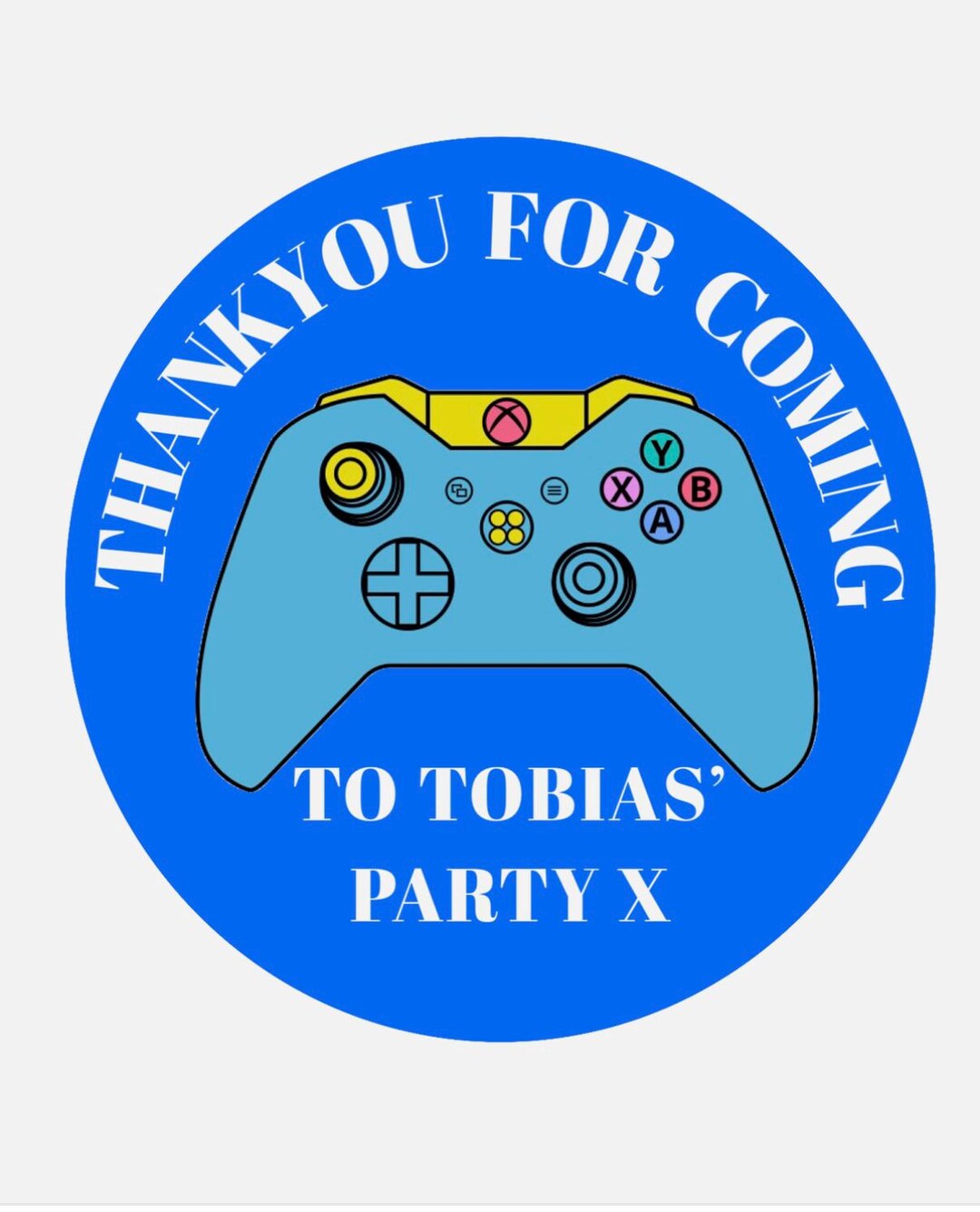 Personalised Gaming Gamer Controller Blue Stickers Label - Birthday ...