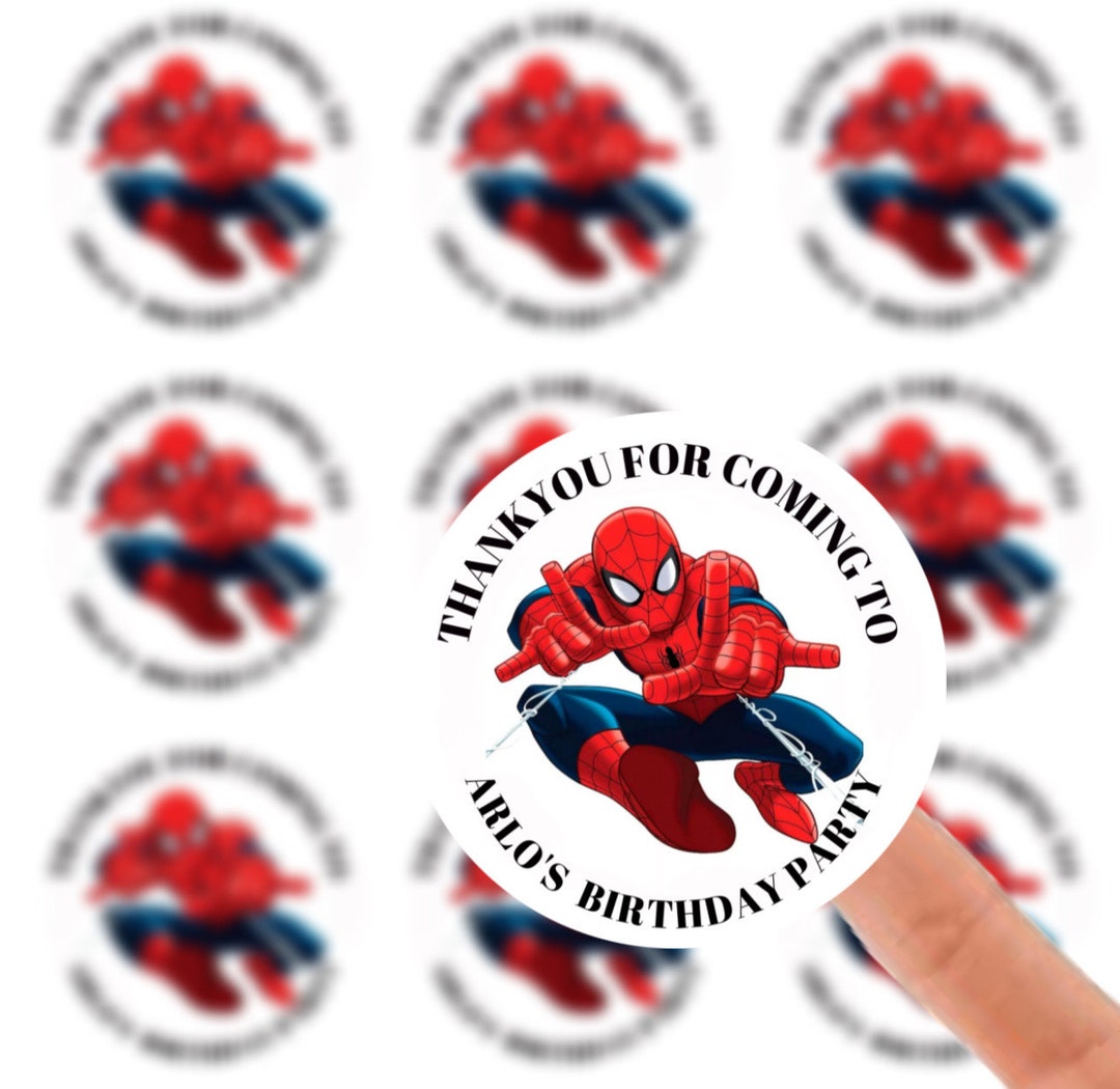Personalised Birthday Stickers Label - Spider Man Birthday Party Bag ...