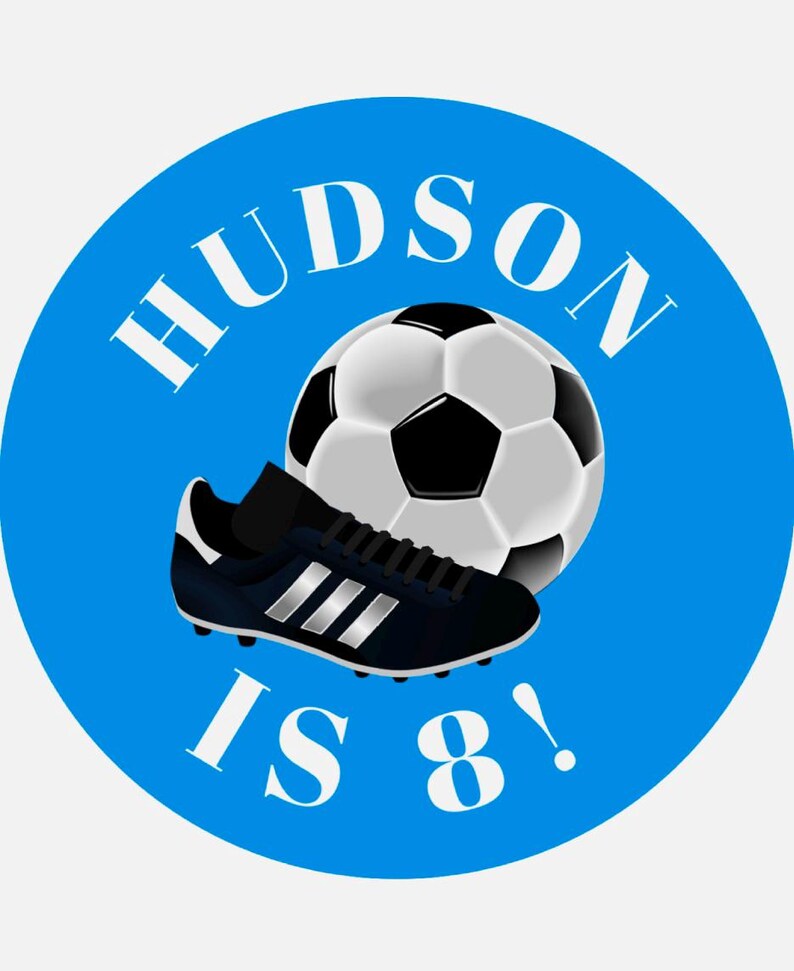 Personalised Football Blue Theme Label - Birthday Party Bag Thank You ...