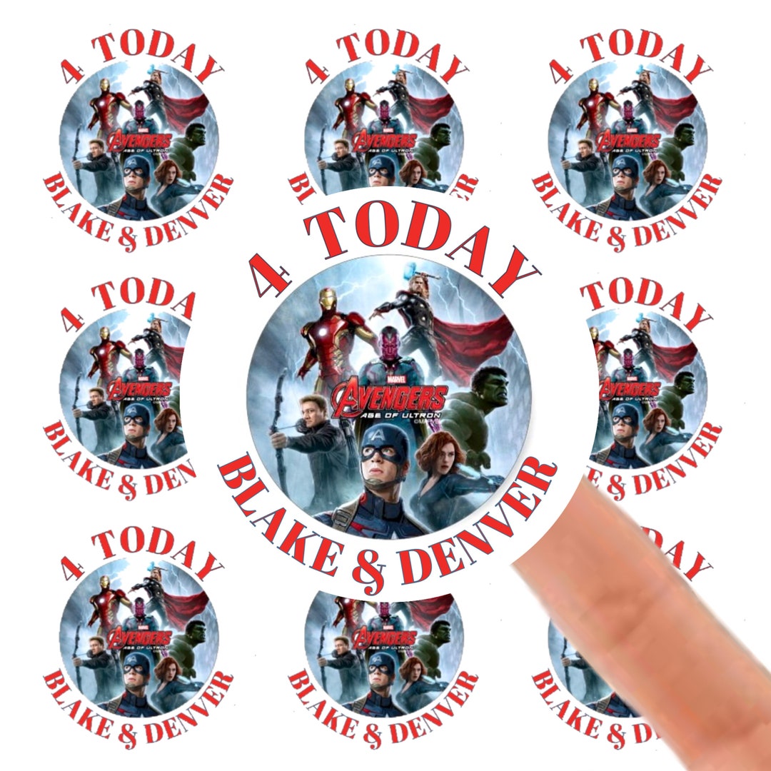 Personalised Birthday Stickers Label Marvel Avengers Birthday Party Bag ...
