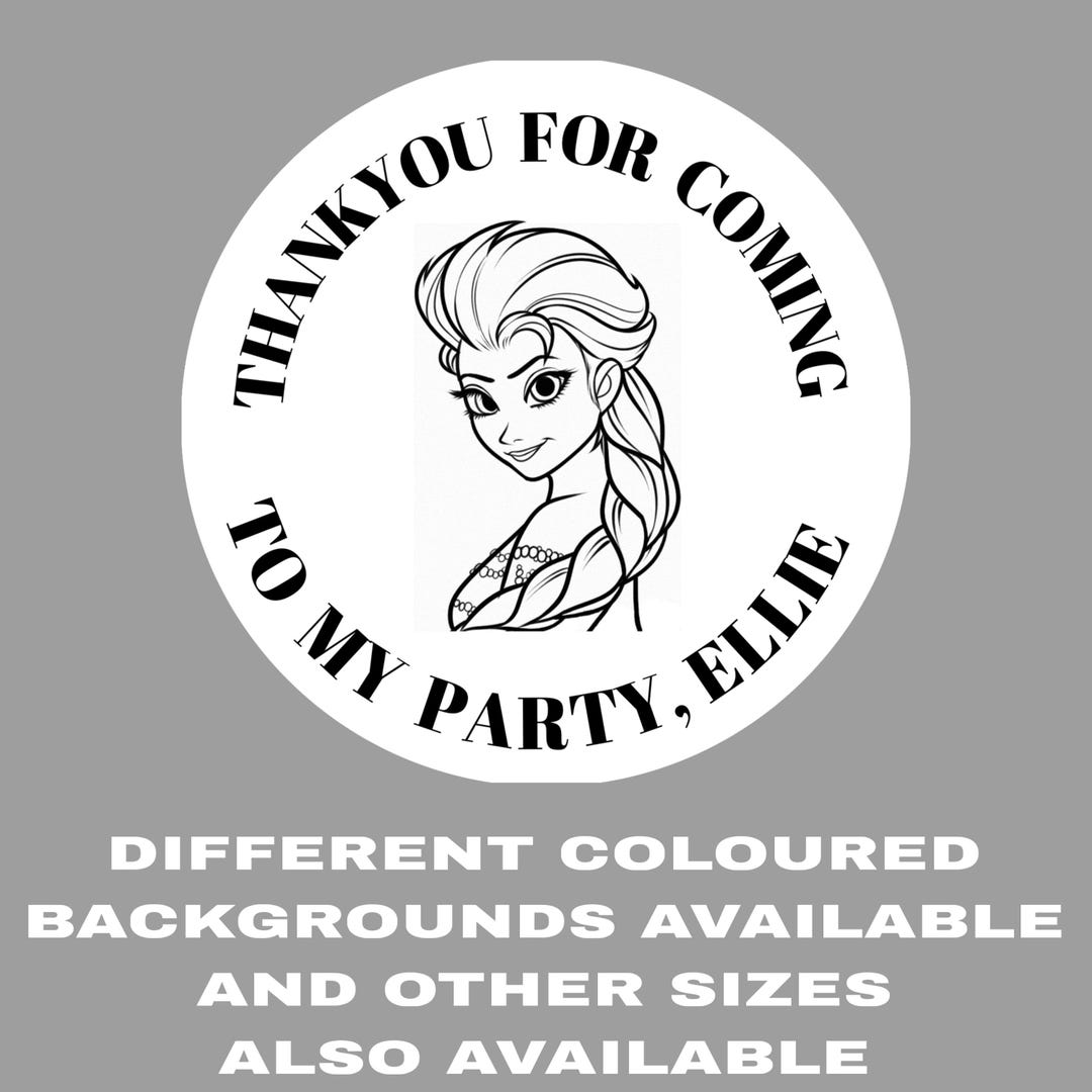 Personalised Birthday Stickers Label - Elsa Birthday Party Bag Thank ...