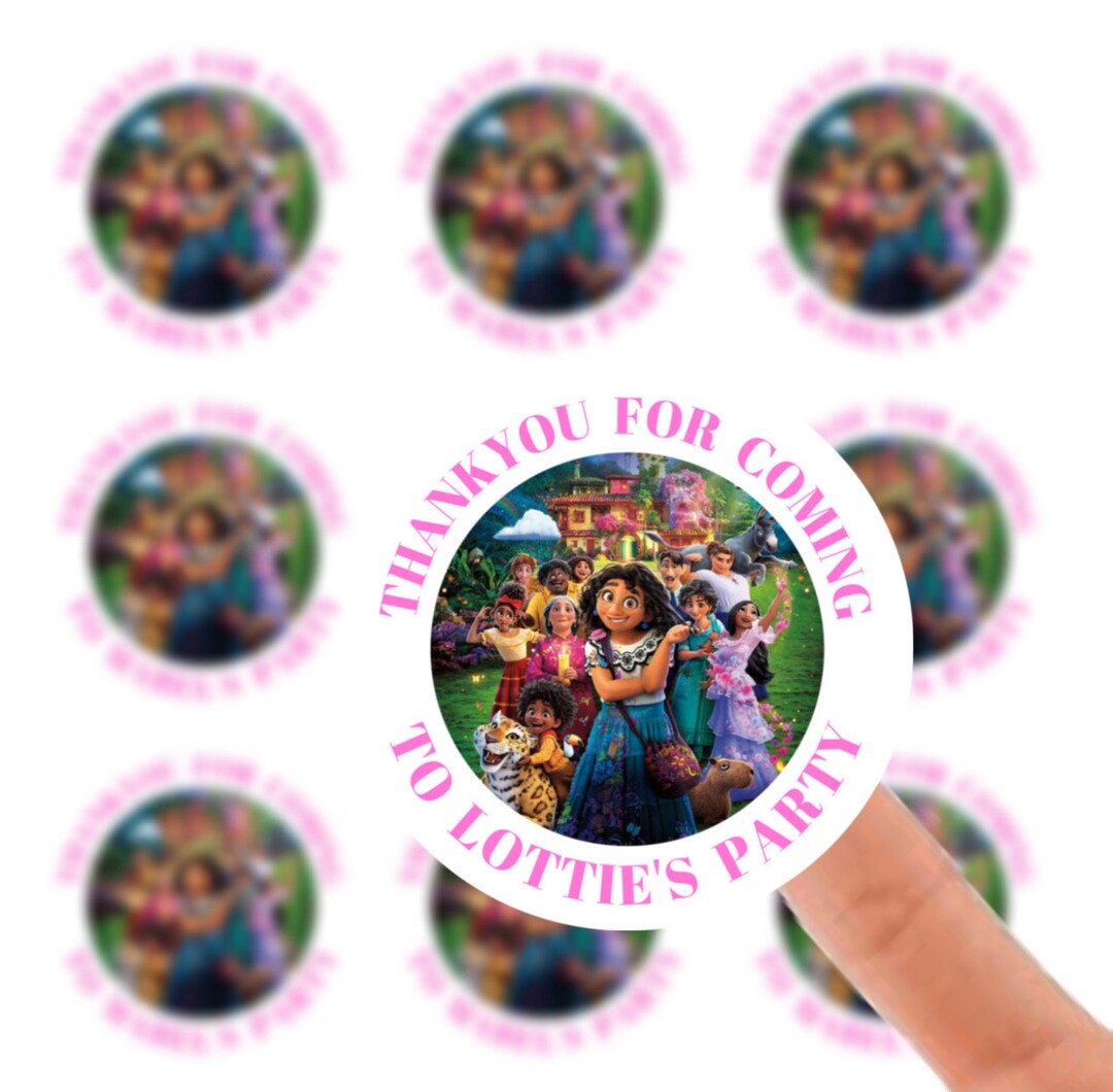 Personalised Birthday Stickers Label - Encanto Birthday Party Bag Thank ...