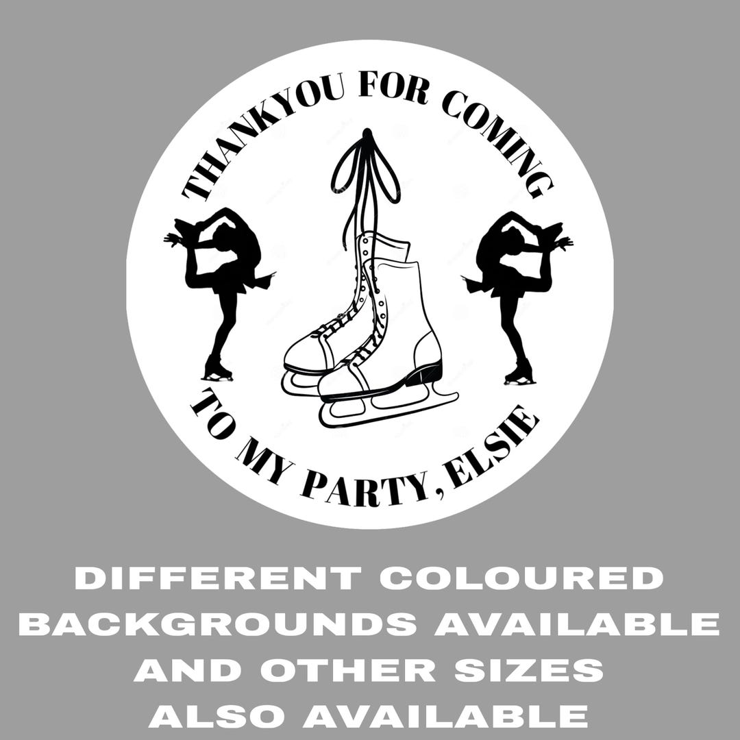 Personalised Birthday Stickers Label - Ice Skating Dance Birthday Party ...