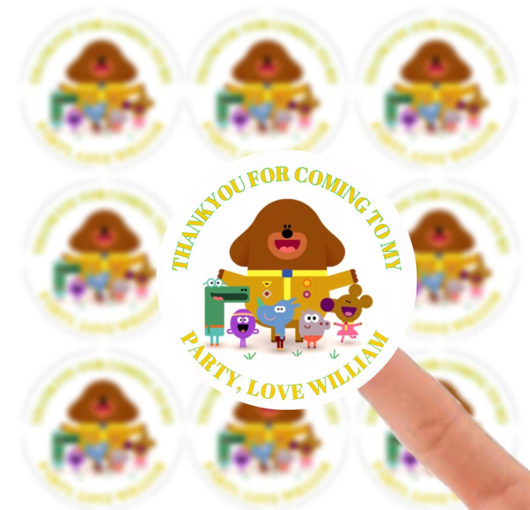 Personalised Birthday Stickers Label - Hey Duggee Birthday Party Bag ...