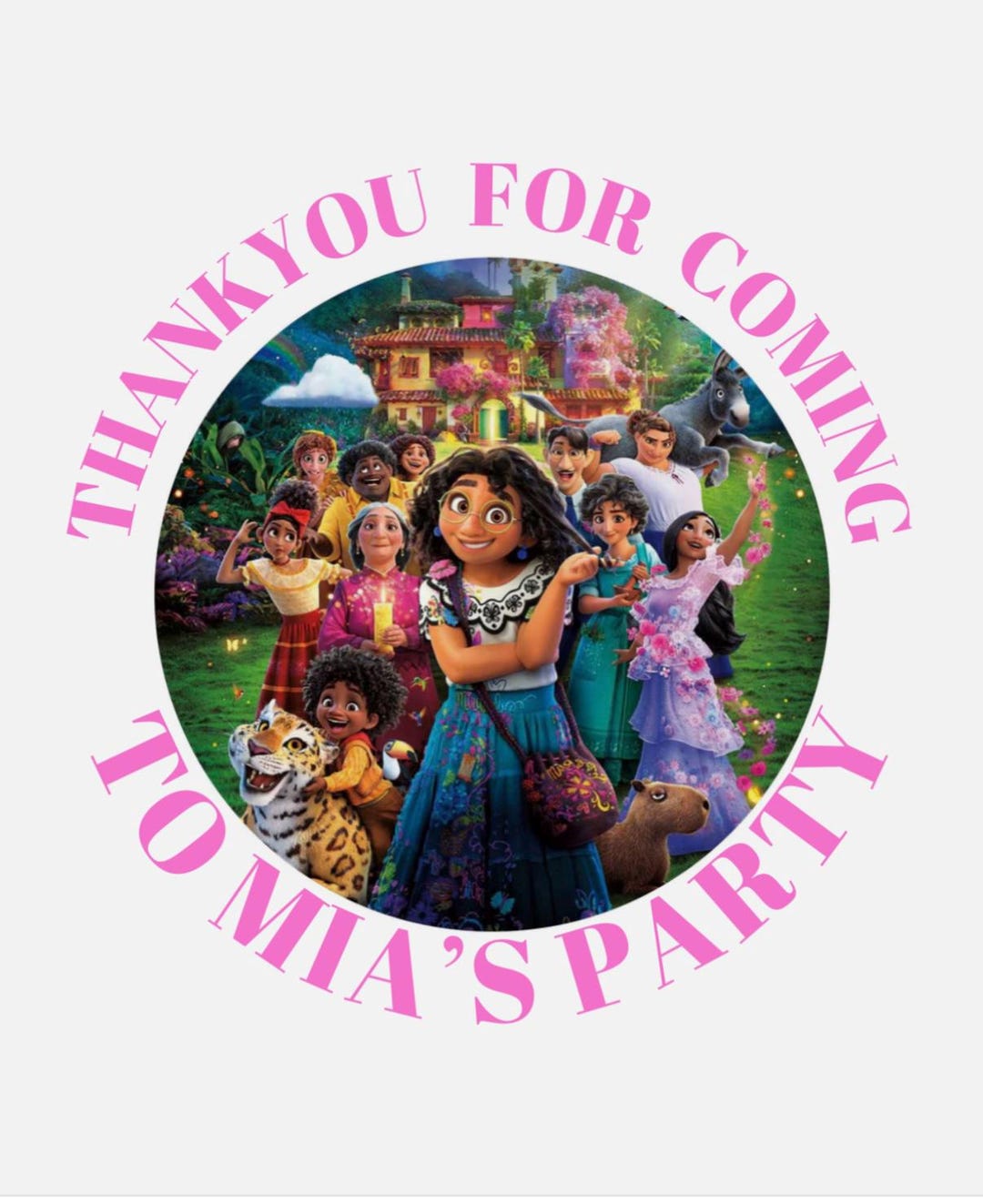 Personalised Encanto Label - Birthday Party Bag Thank You Sticker for ...