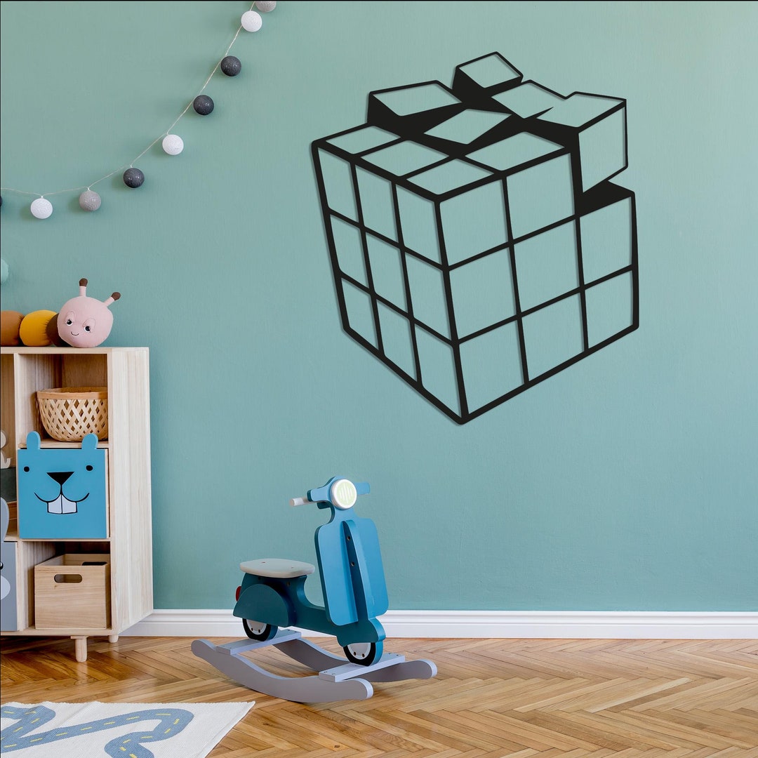 Rubik's Cube Wall Decor - Modern Metal Wall Art - Puzzle Lover Gift ...