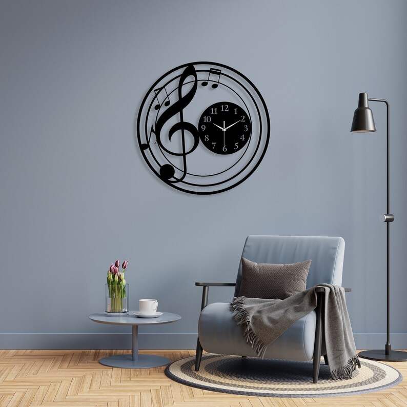 Music Themed Handcrafted Metal Wall Clock Unique Home Decor Gift - Etsy