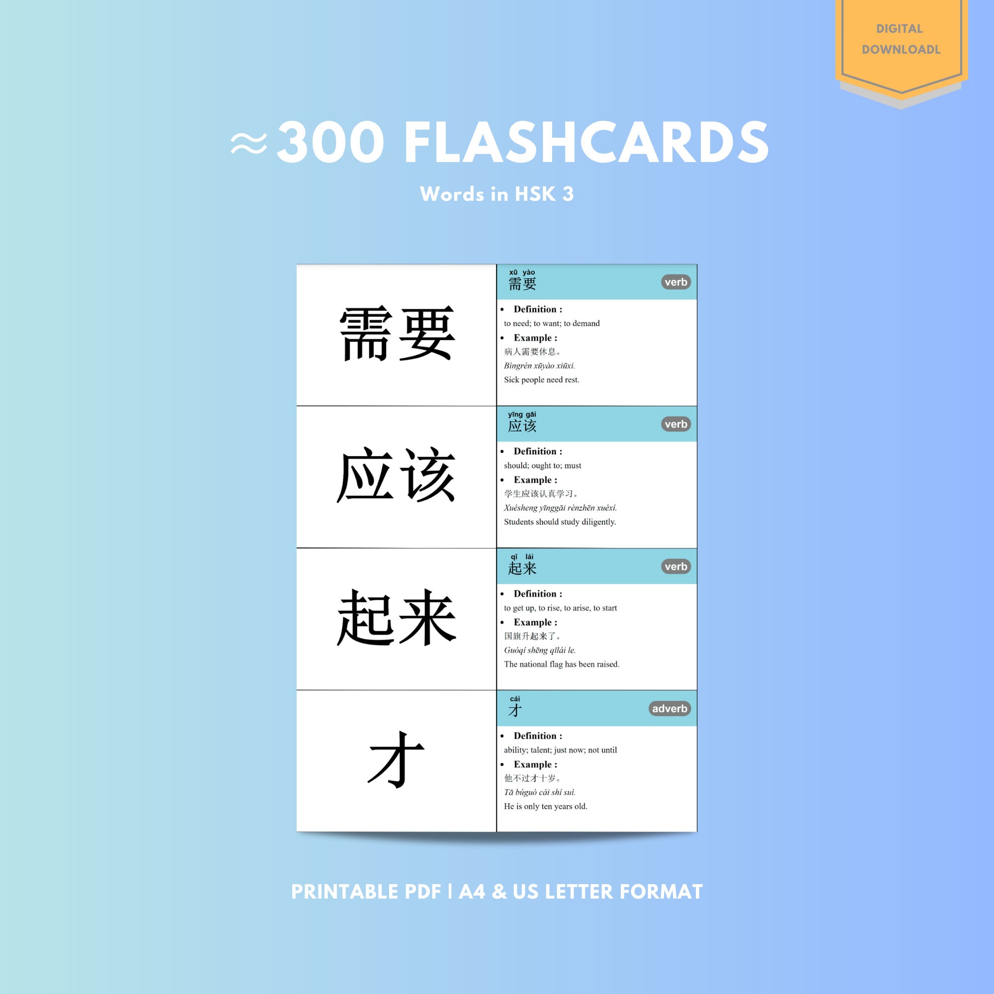 HSK 3 Flashcards Bundle, Mandarin Chinese Learning Set, Study Tools for ...